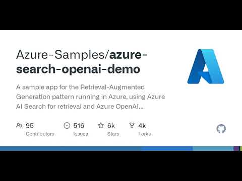 GitHub - Azure-Samples/azure-search-openai-demo: A sample app for the Retrieval-Augmented Generat...