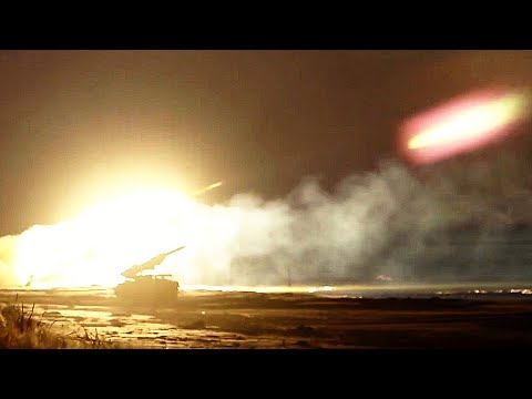 U.S. Army Night Fire Air Defense Artillery Training In Poland
