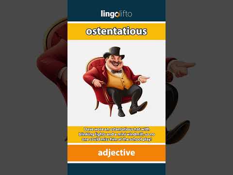 🇬🇧 Ostentatious Meaning : Flash Card : Learn English Vocabulary