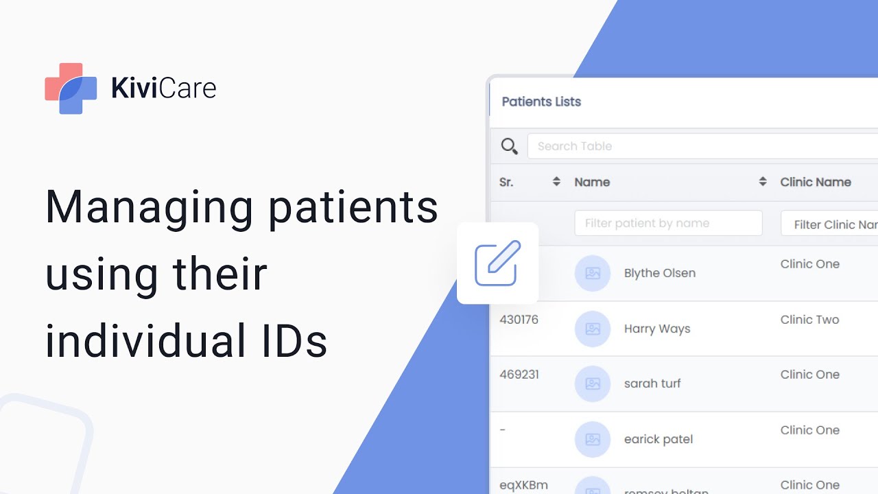 Patients Settings using their individual IDs | KiviCare | Iqonic Design