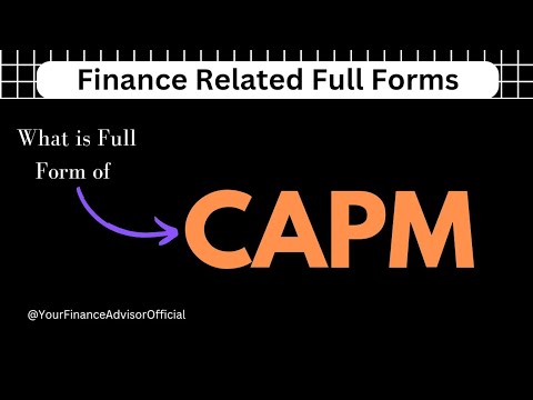Full form of CAPM ! CAPM ka full form kya hota hai