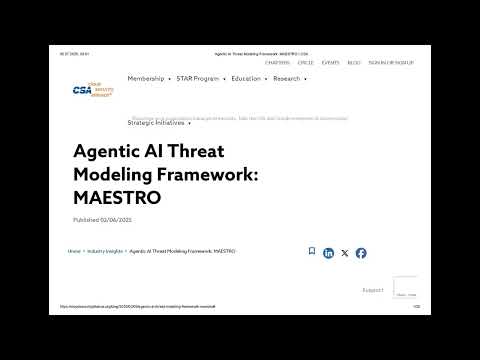 #AAIA #AAISM #CSAMAESTRO Agentic AI Threat Modeling Framework