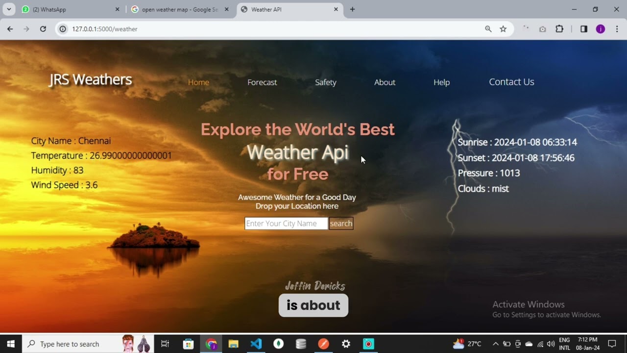 Weather App using python-Flask & API Integration