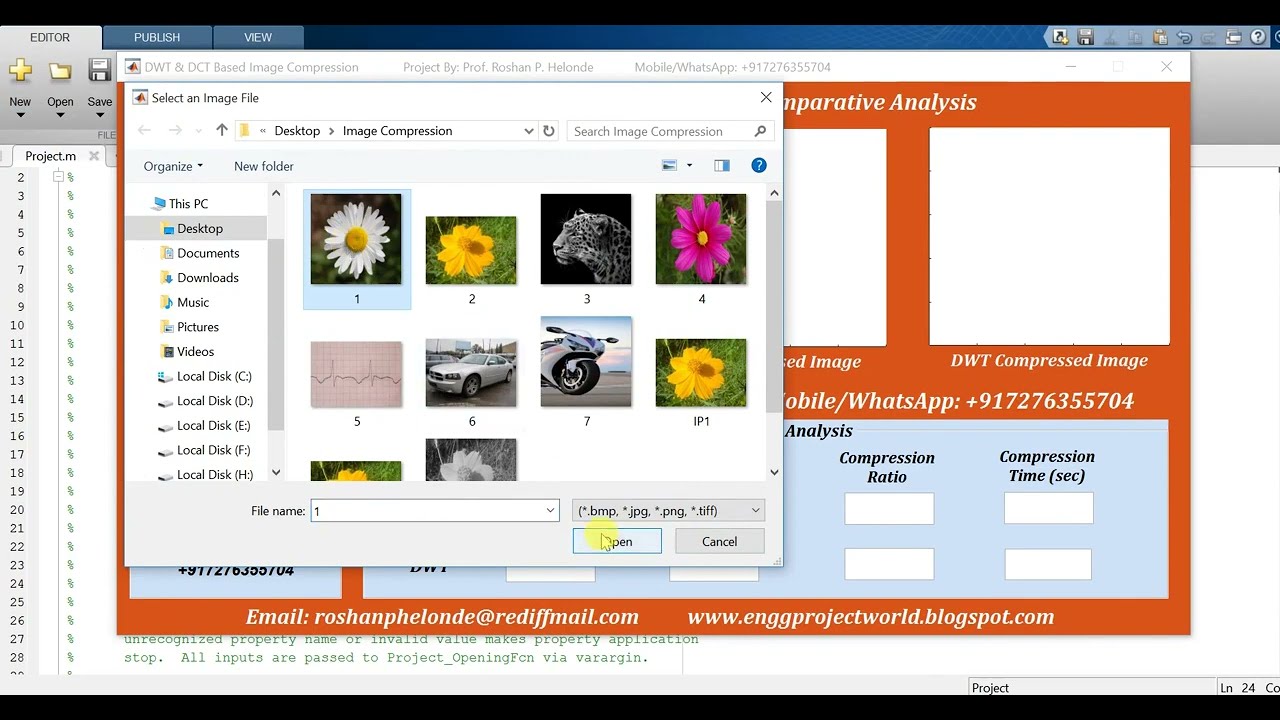 DWT Image Compression Using Matlab Project With Source Code | DCT Image Compression Using Matlab