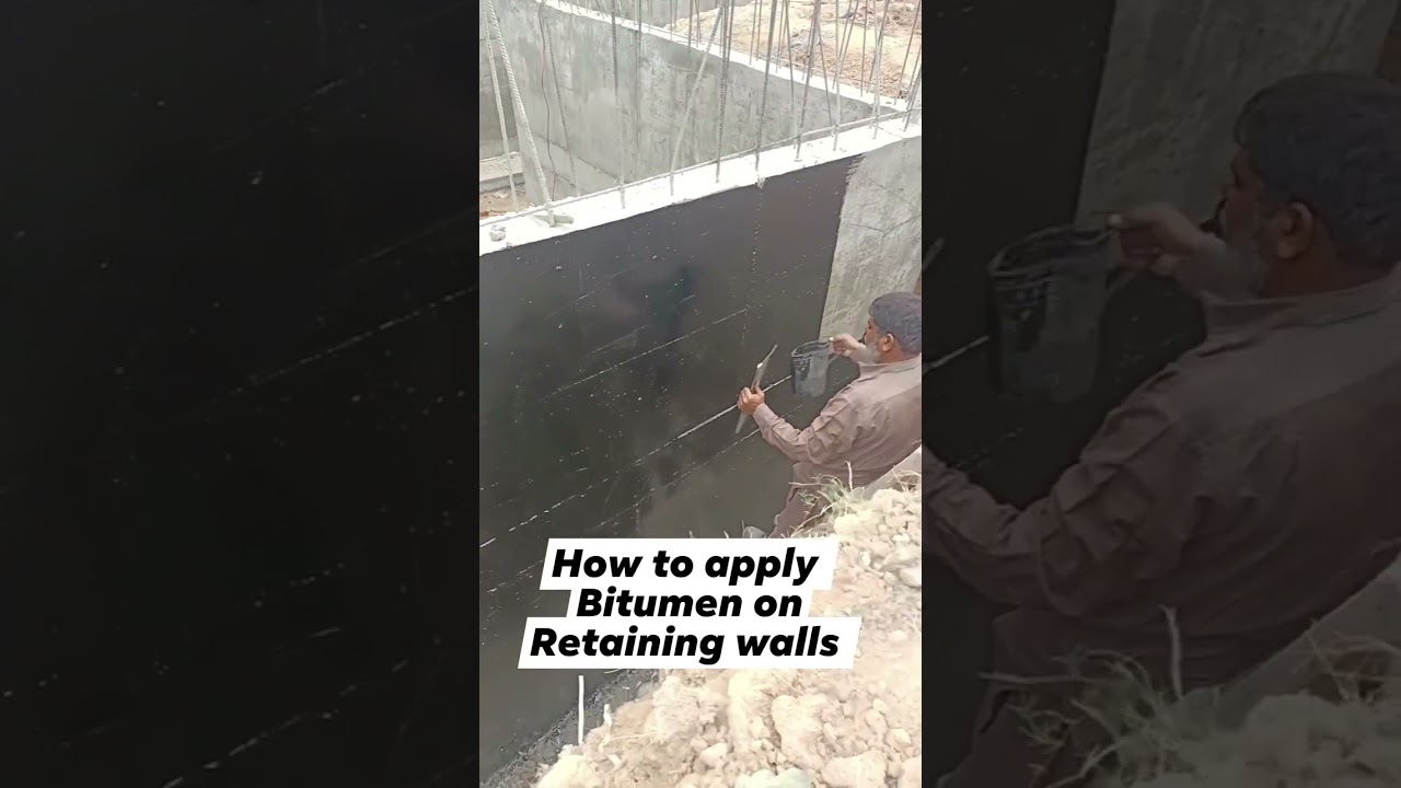 how to apply bitumen coating on retaining walls/Application of bitumen coating/ water proofing