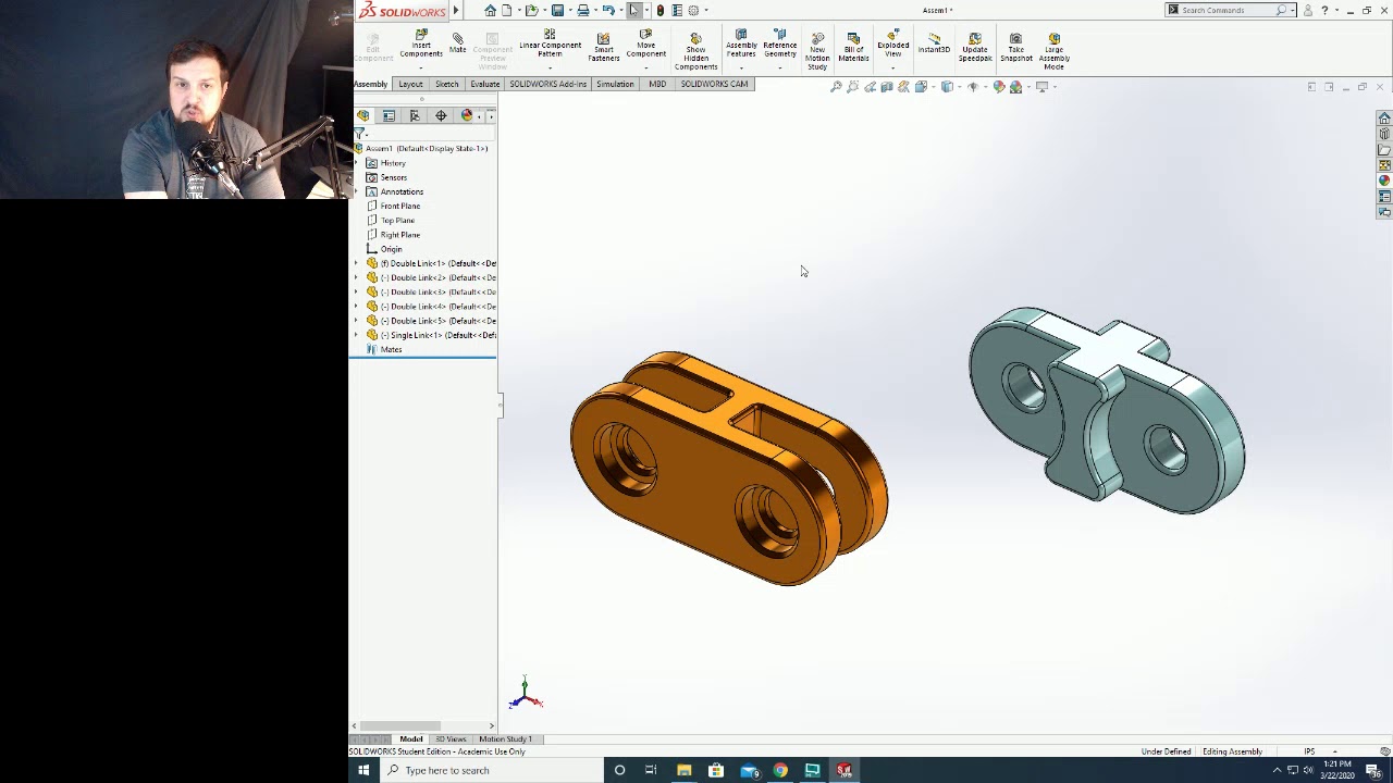 SolidWorks Basics Assembly Tutorial: Links assembly 2