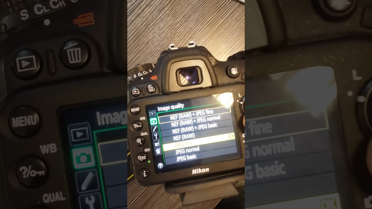 how you can change quality of the image on nikon from JEPG to RAW