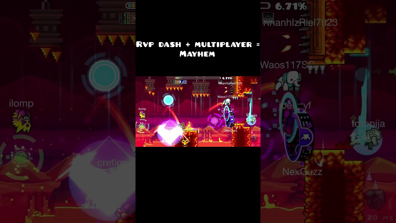 Rvp dash + multiplayer = Mayhem  #gd #geometrydash #gdlevels