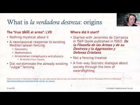 An insider's guide to Spanish swordplay - Special Seminar with Lois Spangler