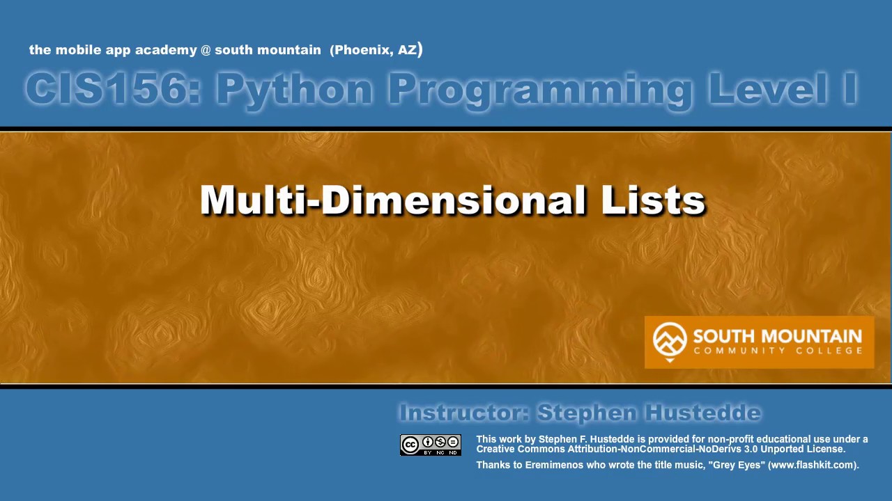Python 06D - Multidimensional Lists