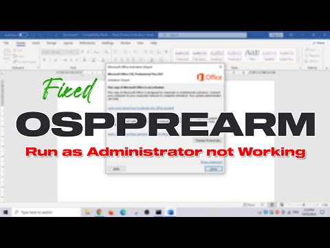 Fix OSPPREARM Run As Administrator Not Working