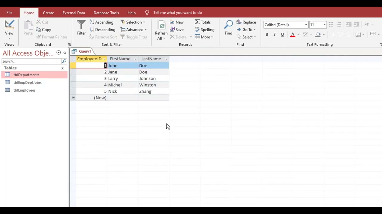 Microsoft Access Tutorial 3 - Temp/Alias Table