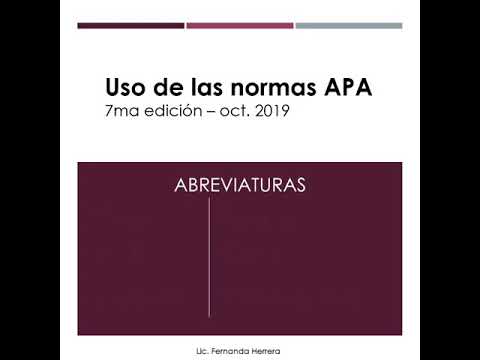 Abreviaturas - Normas APA (2019)