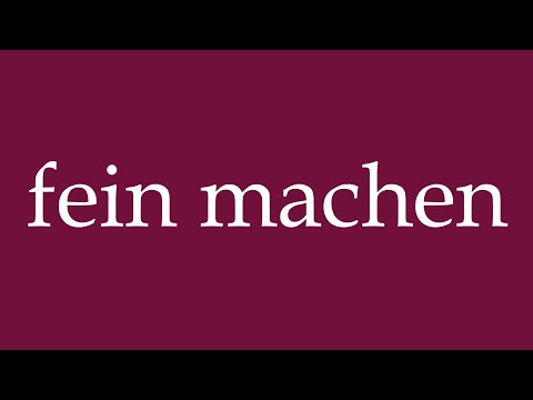 How to Pronounce ''fein machen'' (make it fine) Correctly in German