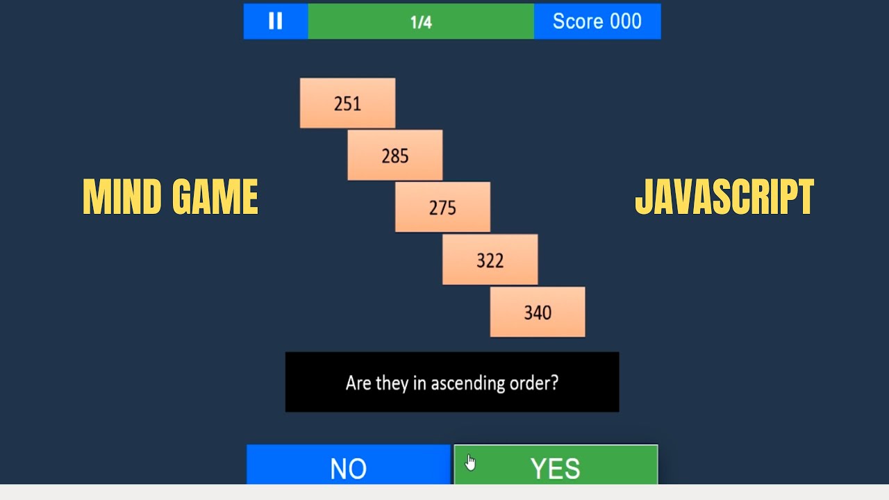Mind Game in JavaScript with Source Code