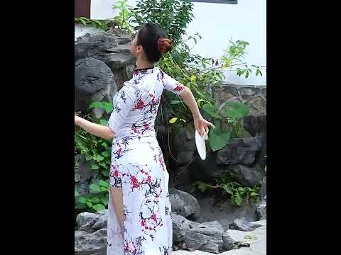 Stretchy Floral Cheongsam Dress Chinese Style Dance Dress