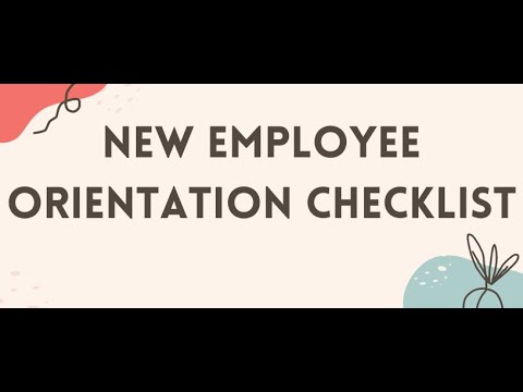 New Employee Orientation Checklist