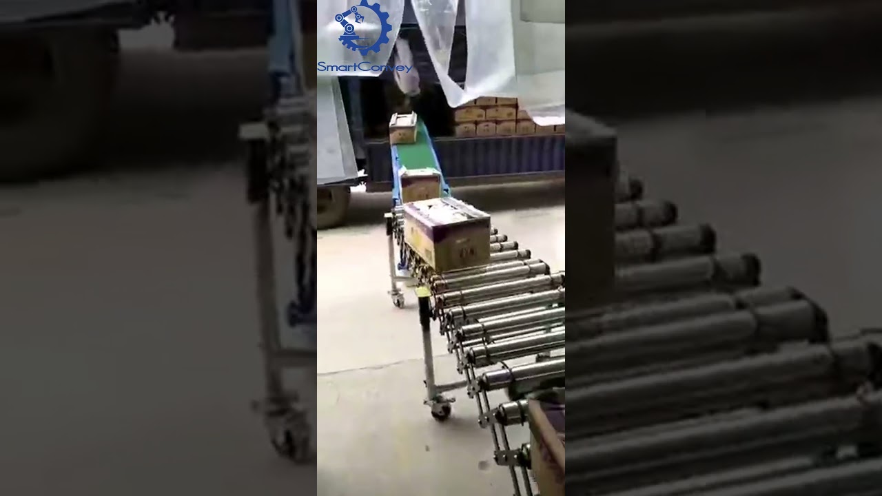 Automatic trailer/truck/fruits loading conveyor/flexible roller conveyor/container loading/unloading