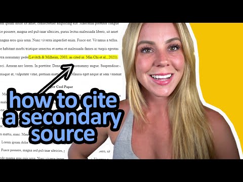 Referencing Secondary Sources in APA 7th Style