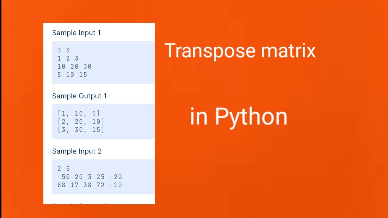 Transpose matrix in python #ccbp