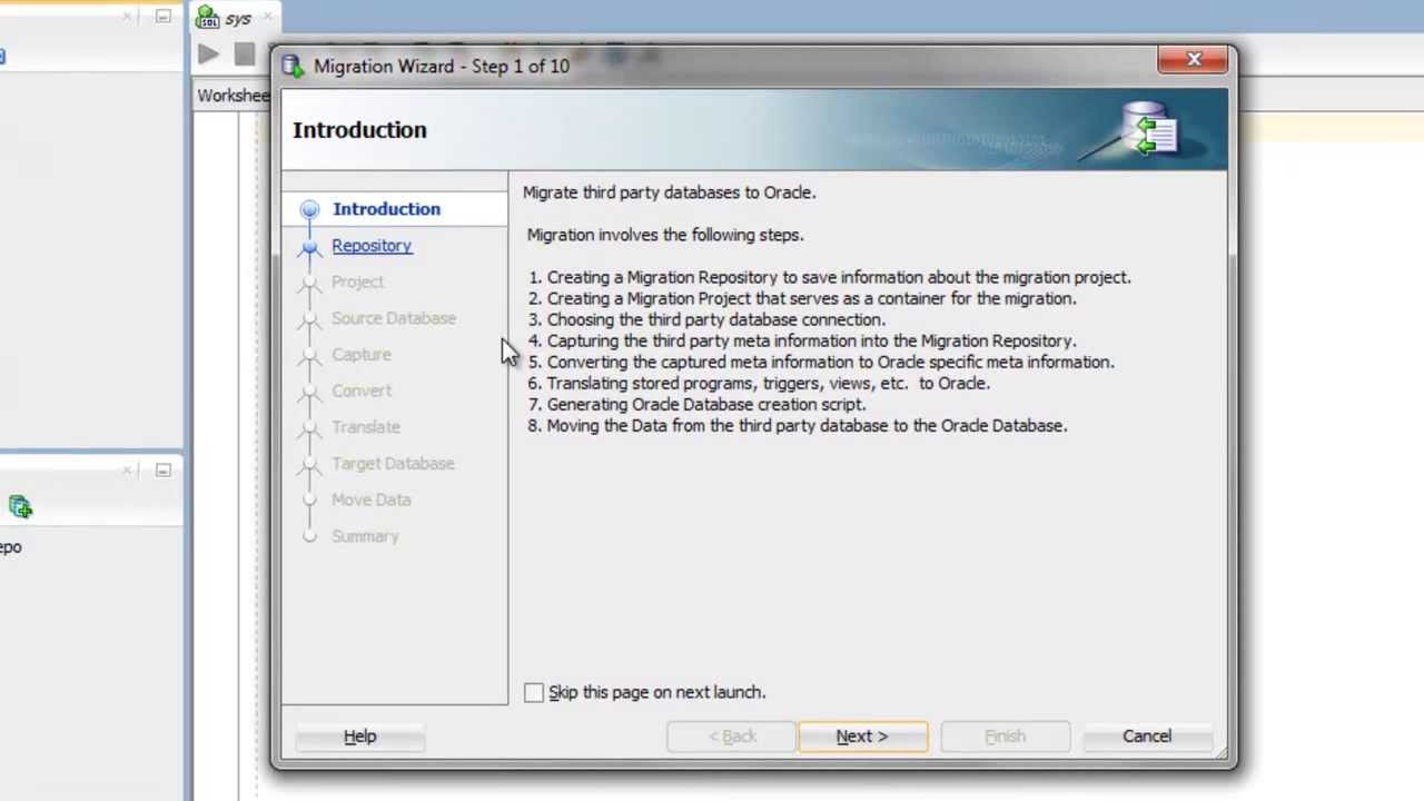 Migration Wizard - Capturing Source Database