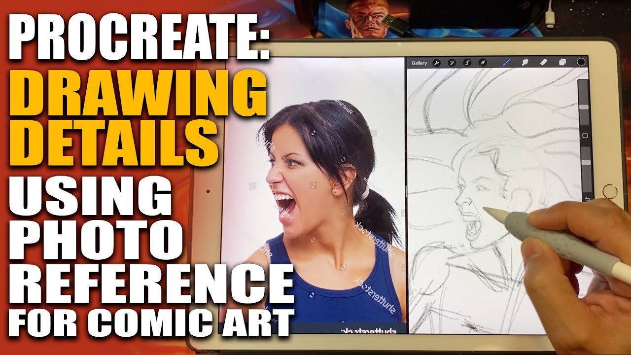 Drawing Female Face and Figure Using Photo Reference in Procreate