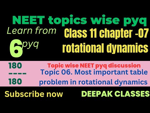 rotational motion| table related pyq || neet chapter wise rotational pyq