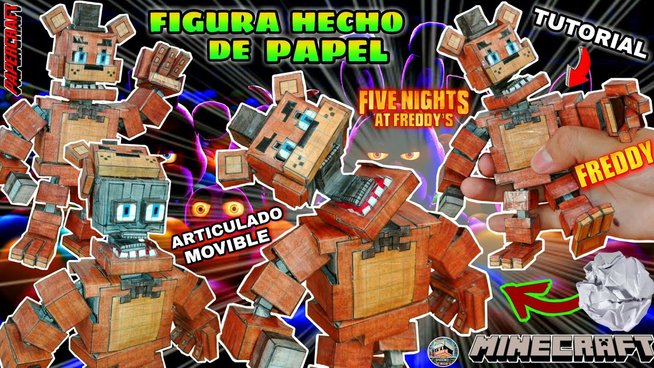 How to make Freddy in an Articulated Minecraft paper figure Five Nights at Freddy's Papercraft