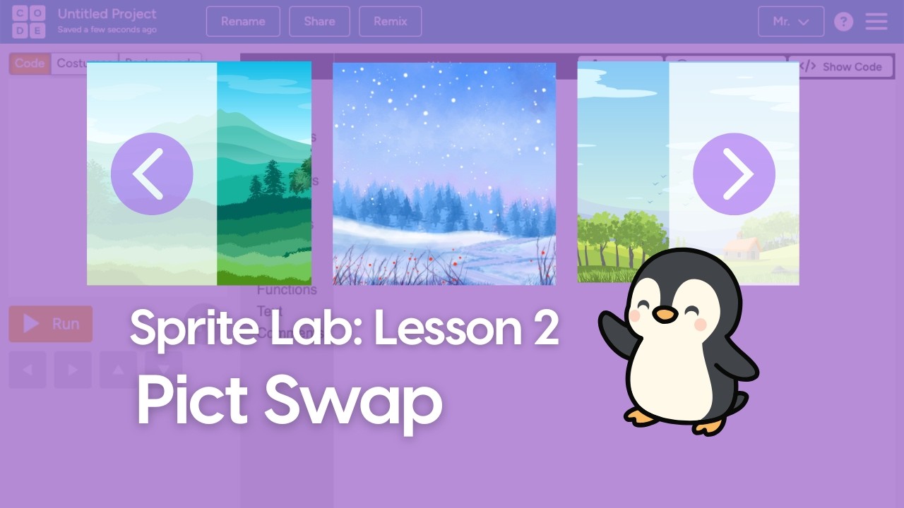 Intro to Coding Lesson 2 with Sprite Lab (code.org)