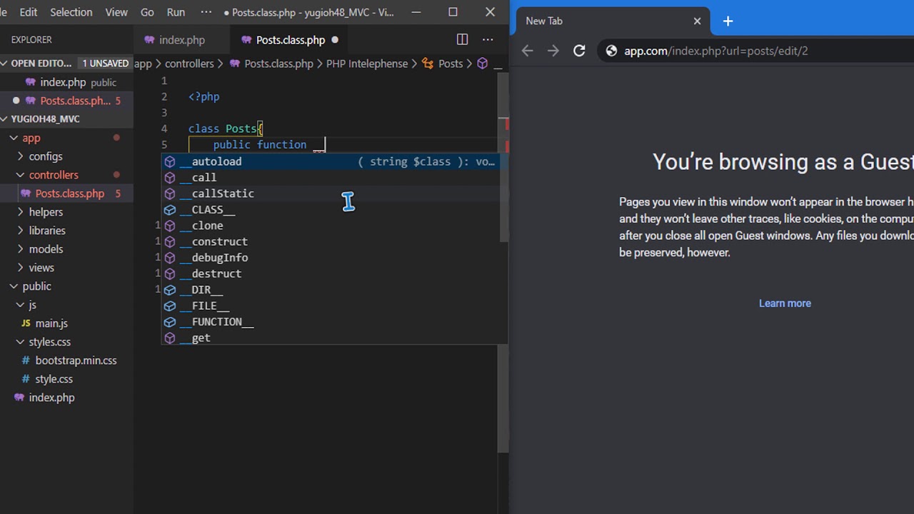 MVC OOP PHP: 2.Folder structure & explain the workflow