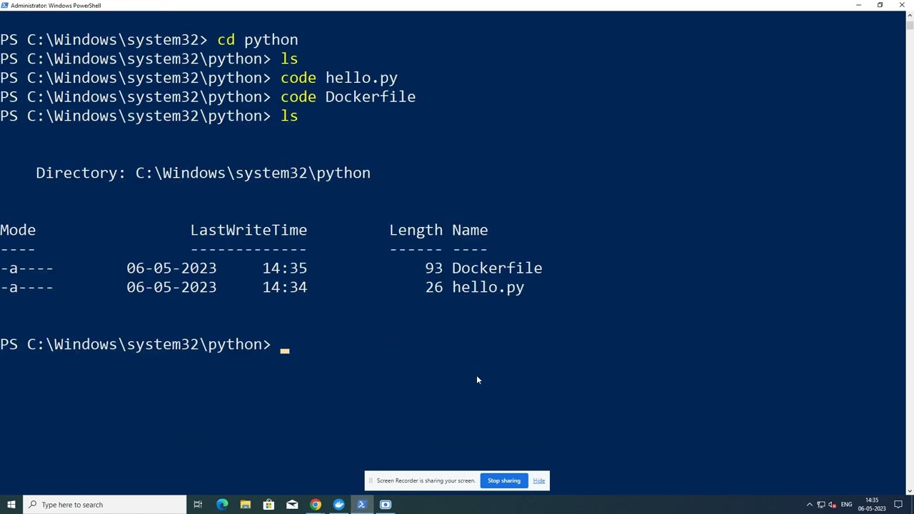 hello world using python in Docker
