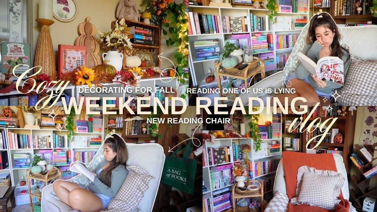 *cozy* weekend reading vlog 🍂📖 reading One of us is lying, Fall decorating, FlexiSpot Recliner