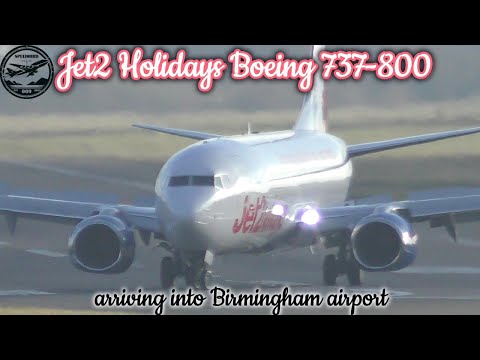 G-JZBO Jet2.com Boeing 737-800 arriving into Birmingham airport.