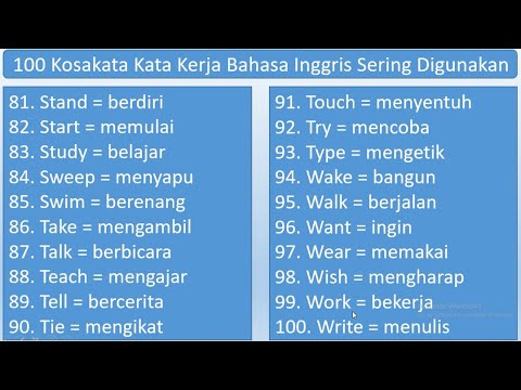 100 Kosakata Kata Kerja Bahasa Inggris dan Artinya Yang Sering Digunakan untuk Menulis dan Berbicara