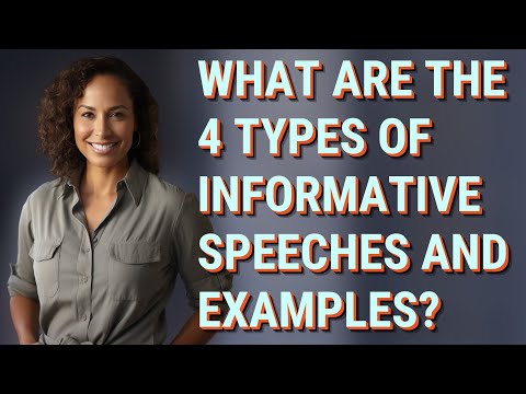 What are the 4 types of informative speeches and examples?