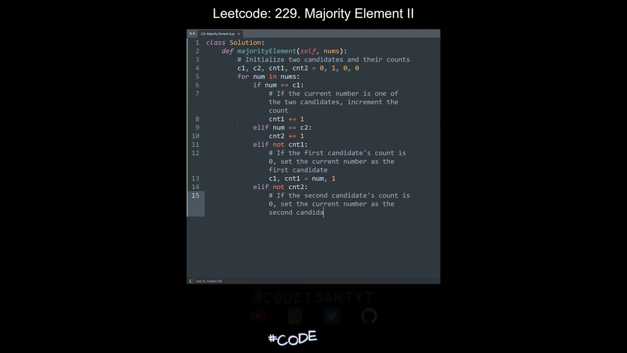 Leetcode 229. Majority Element II in Python | Python Leetcode | Python Coding Tutorial | Python ASMR