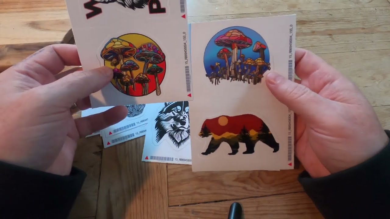 Some of my designs on stickers from Teepublic