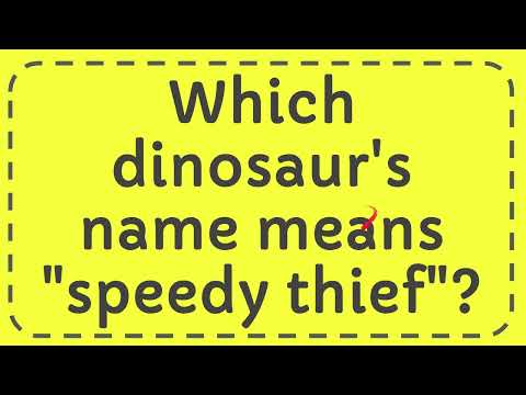 Which dinosaur's name means "speedy thief"?