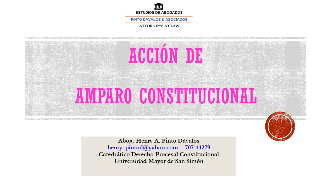 Tema No  2   Parte 1   Acción de Amparo Constitucional  -  2do Parcial