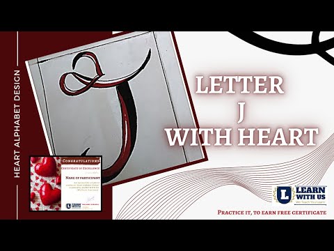 Letter J with heart ll Heart Alphabet Design ll Step by Step tutorial @learnwithus13 #viral