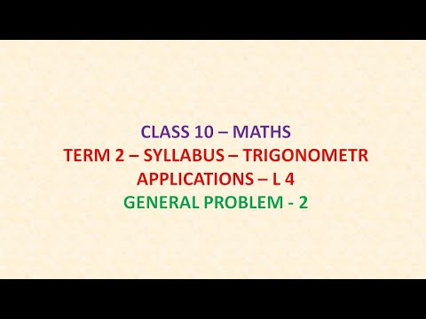 TRIGONOMETRY - APPLICATIONS- L 4