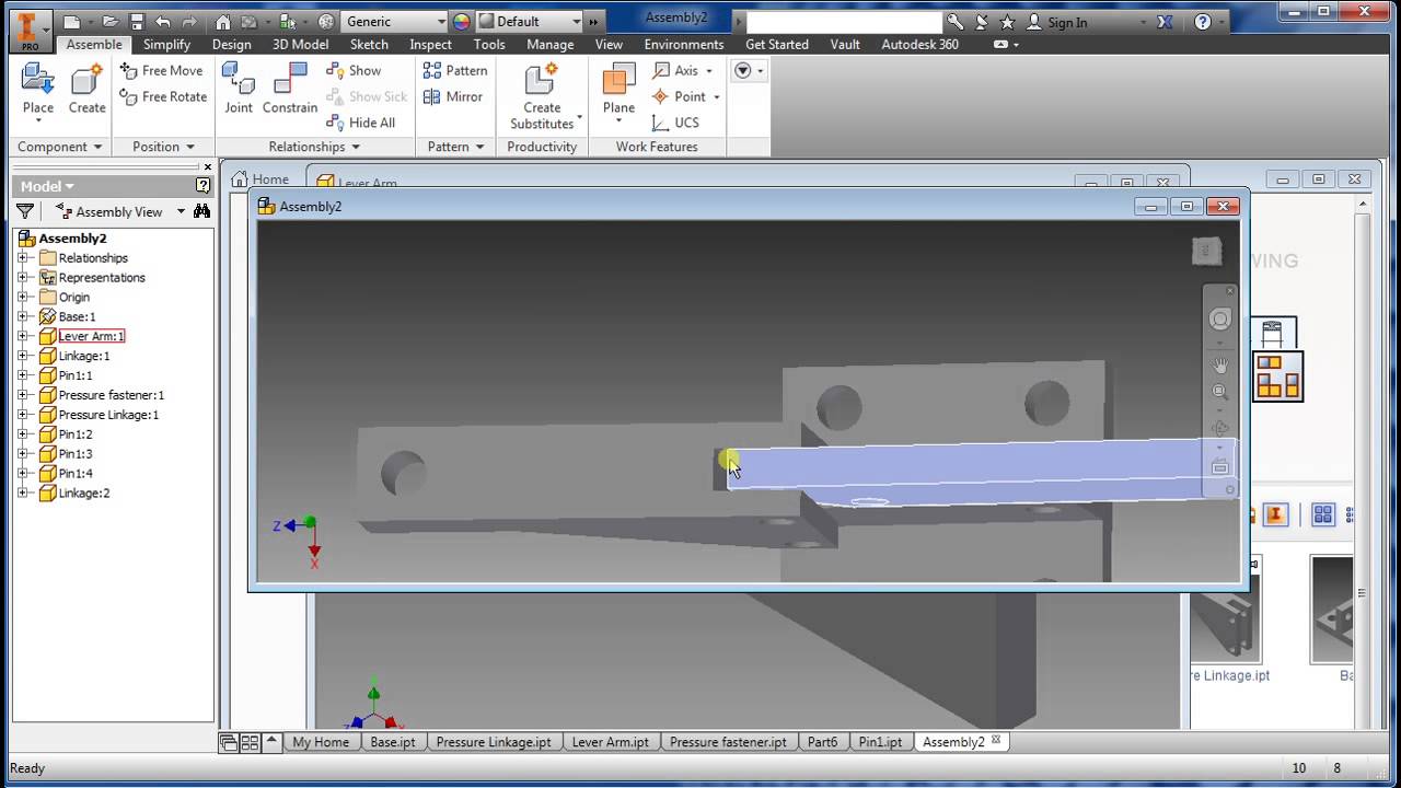 Autodesk Inventor 2015 Beginner Assembly Clamp