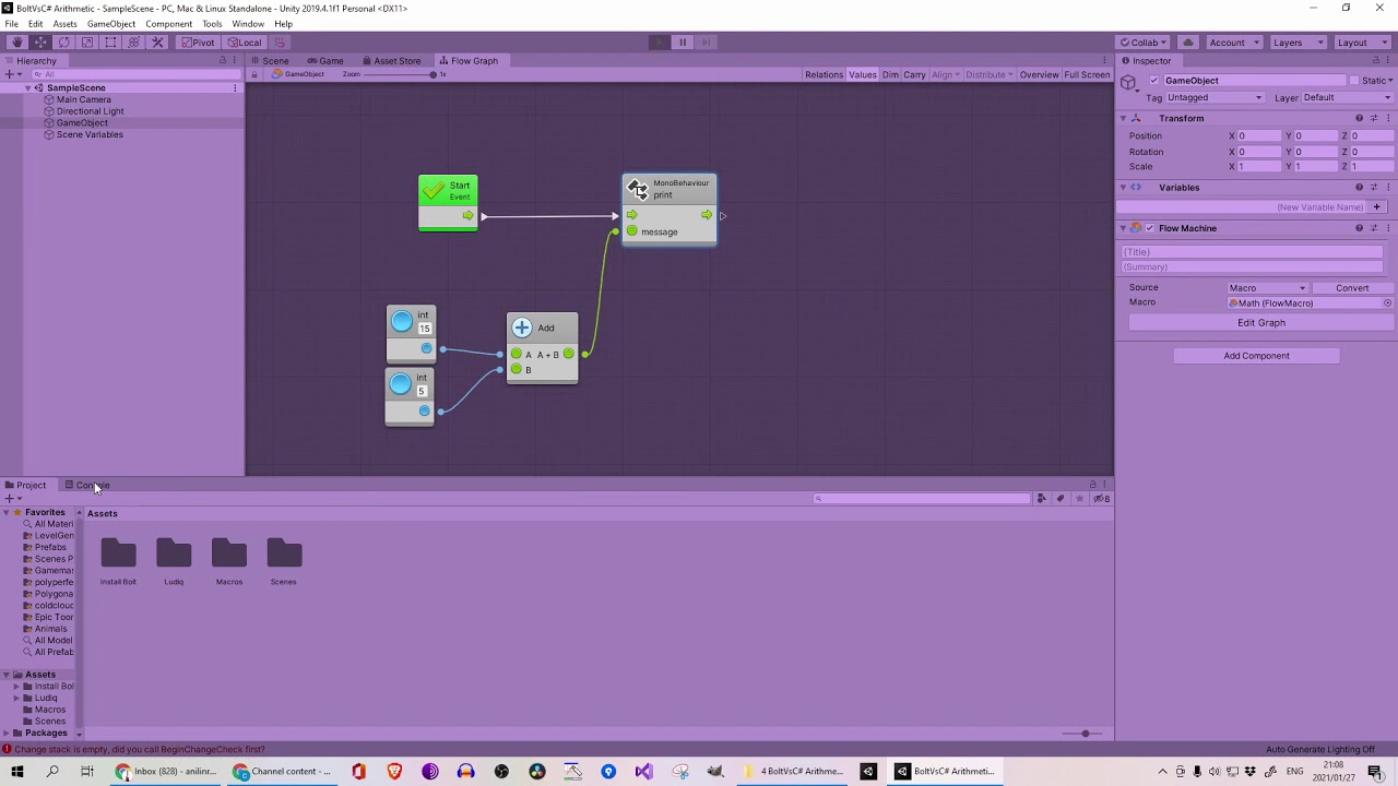 4 Unity Visual Scripting (Bolt) Vs C# - Basic Math