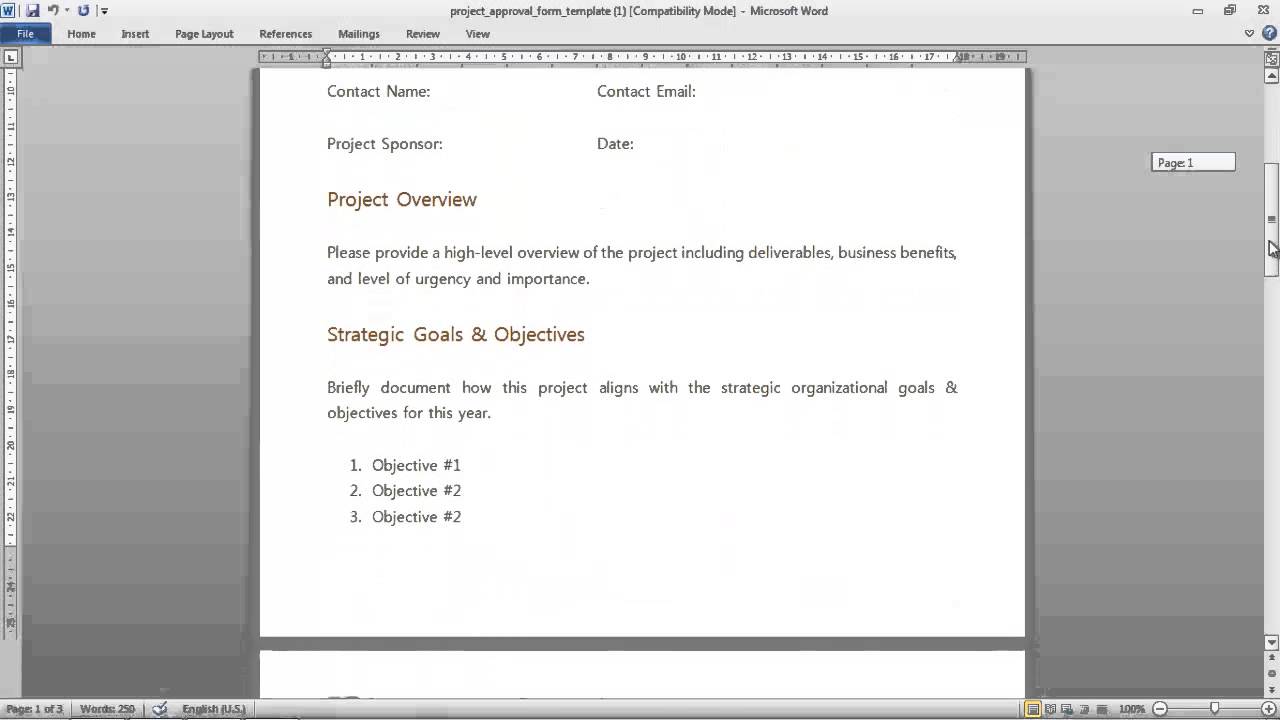 Project Approval Form