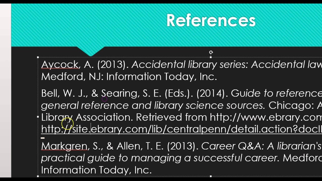 The References Slide