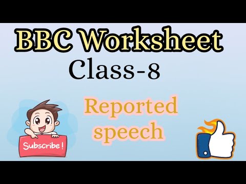 Reported Speech: Assignment, Class 8 BBC Compacta Solutions- 3 Video ...