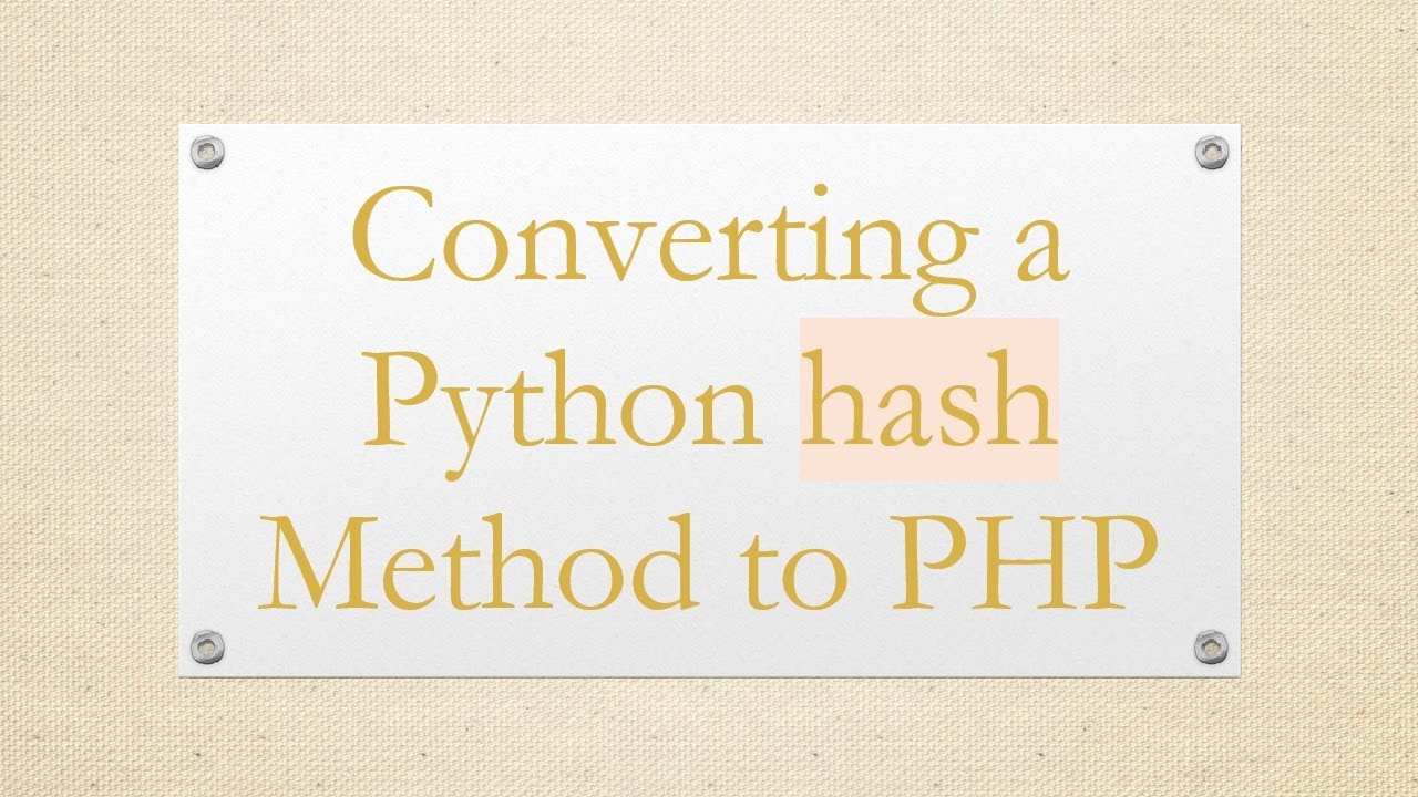 Converting a Python hash Method to PHP