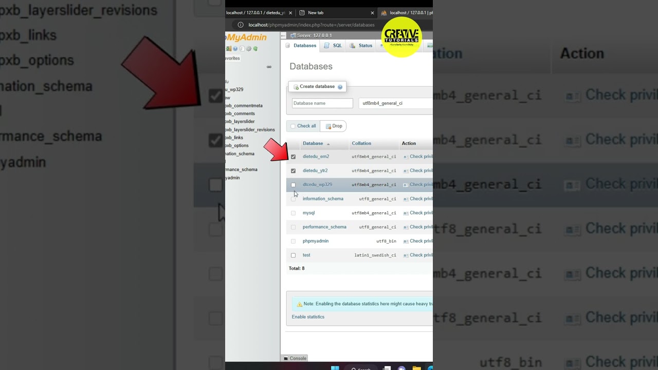 Delete Mysql database in Mysql phpMyAdmin (Localhost/XAMPP) #shorts #mysql #web3