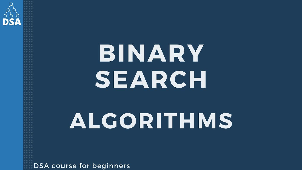 Binary search algorithm with example and logic code | DSA full course link in description below
