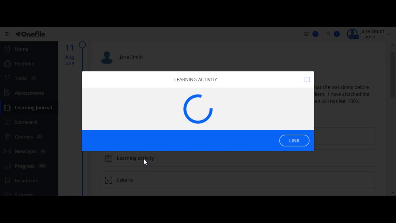 OneFile - Using the Learning Journal